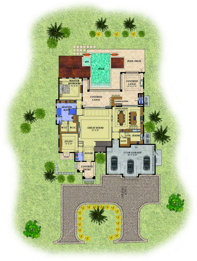 Lotus House Plan | Naples Florida | House Plans